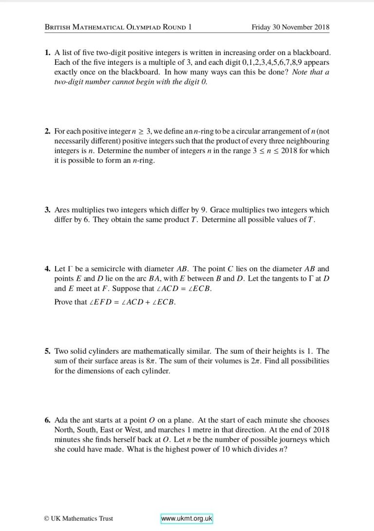 2023 BMO数学竞赛即将开赛！试题难度水平如何？ - British Mathematical Olympiad(BMO)