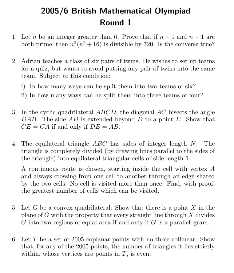 2006年BMO数学竞赛BMO1真题